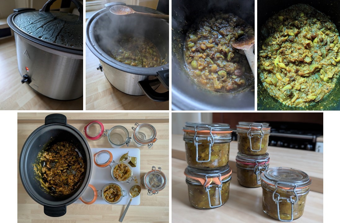 Slow cooker spiced green tomato chutney (naturally gluten-free; dairy ...